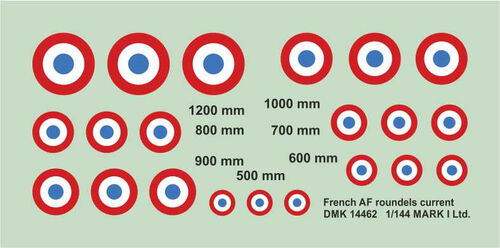 Mark I Decals DMK14462 French Modern Air Force Roundels (2 sheets)