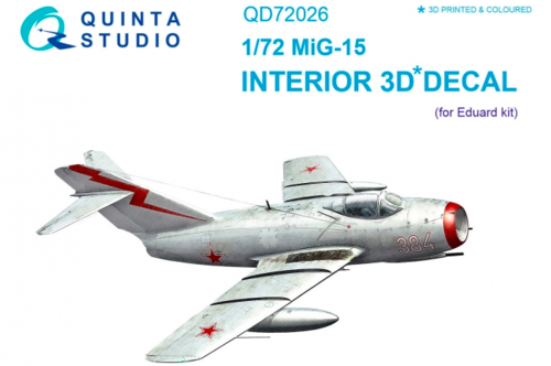 Quinta Studio QD72026 MiG-15 3D-Printed and coloured Interior on decal paper