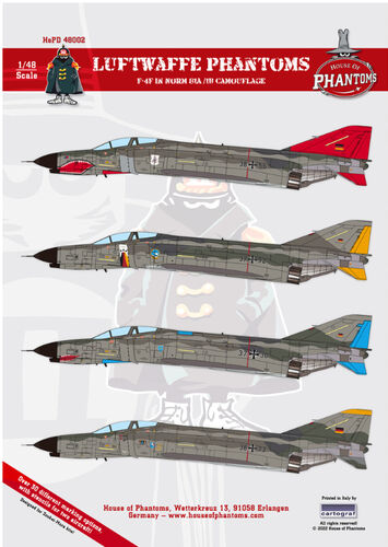 House Of Phantom Decals 48002 Luftwaffe Phantoms - McDonnell F-4 F Phantoms in Norm 81A/B Camouflage