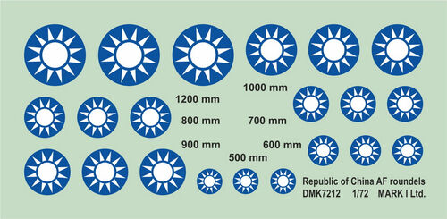 Mark I Decals DMK7212 ROCAF/Republic Of China Air Force Roundels (2 sheets)