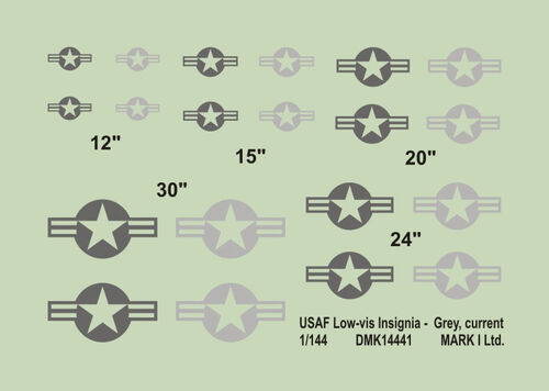 Mark I Decals DMK14441 USAF Modern Low-Vis Insignia (2 sheets)