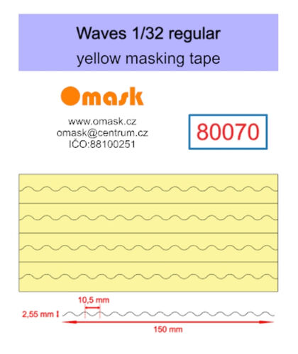 Omask 80070 Waves Regular - Yellow Masking tape