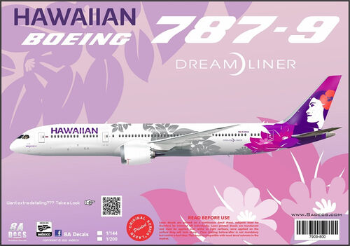 8aDecs 7909-800-144 Hawaiian Boeing 787-9 Dreamliner