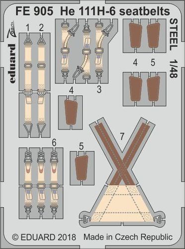 Eduard FE905 He 111H-6 seatbelts STEEL ICM