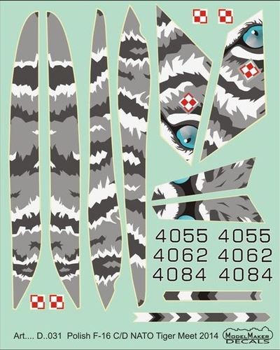Model Maker Decals D48031 Polish F-16 C/D NATO Tiger Meet 2014