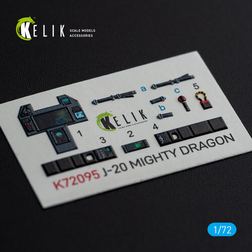 KELIK K72095 J-20 Mighty Dragon Interior 3D Decals For Dream Model Kit