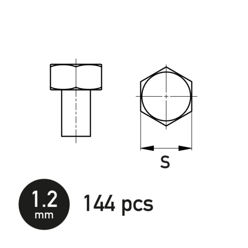 GasHans NB01009 Hexagonal Bolt 1.2 mm