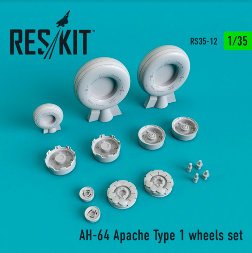 DISCONTINUED RES/KIT 35-0012 AH-64 Apache Type 1 wheels set