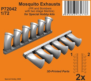 CMK P72042 de Havilland Mosquito - Exhausts (for Special Hobby Kits)