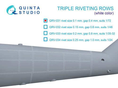 Quinta Studio QRV031 Triple riveting rows (rivet size 0.10 mm, gap 0.4 mm)