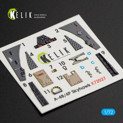 KELIK K72027 A-4 (B, P) Skyhawk Interior 3D Decals For Airfix Kit