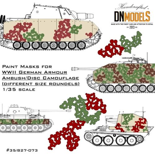 DN Models 35-827-073 Paint Mask Set WW II German Disc Camo (Different Size Roundels) V.3