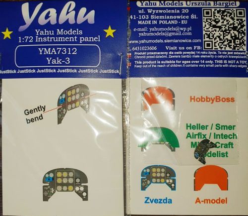 Yahu Models A7312 Yak-3 (Zvezda / Hasegawa / Heller-Smer)