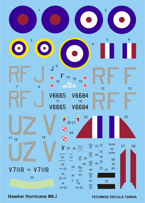 Techmod 72006 Hawker Hurricane Mk I