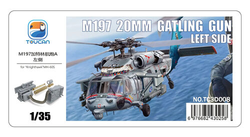 Zimi Model TC3D008 M197 20 mm Gatling Gun LEFT Side (for MH-60 S Knighthawk)