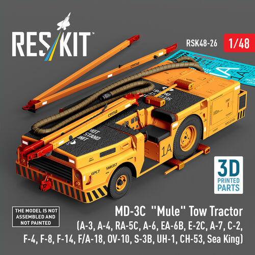 RES/KIT K48-0026 MD-3С 'Mule' Tow Tractor (A-3, A-4, RA-5C, A-6, EA-6B, E-2C, A-7, C-2, F-4, F-8, F-14, F/A-18, OV-10, S-3B, UH-1, CH-53, Sea King) (3D Printed Model Kit)