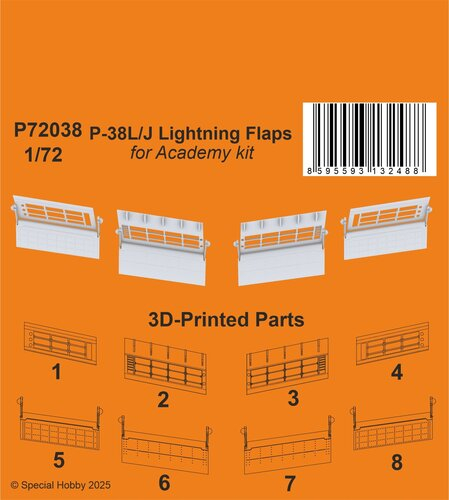 CMK P72038 P-38L/J Lightning Flaps (For Academy)