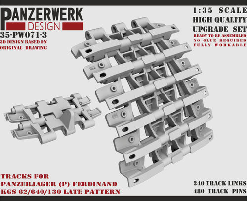 Panzerwerk Design 35-PW071-3 Panzerjager (P) Ferdinand Tracks KGS 62/640/130 Late Pattern