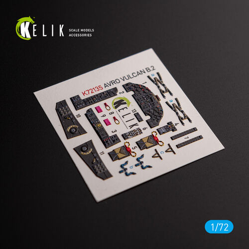 KELIK K72135 Avro Vulcan B.2 Front Cockpit - Interior 3D Decals For Airfix Kit