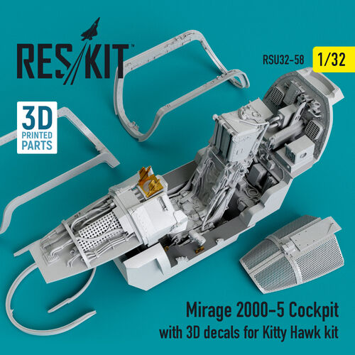 RES/KIT U32-0058 Mirage-2000-5 cockpit with 3D decals for Kitty Hawk kit