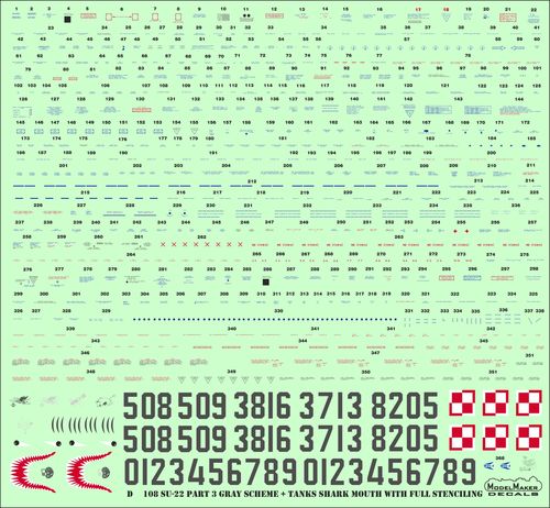 Model Maker Decals D72108 Su-22 in Polish service part 3 gray scheme