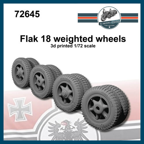 FC ModelTrend 72645 German Flak 18 - Weighted Wheels (3D Printed)