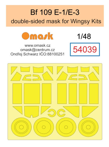 Omask 54039 Messerschmitt Bf-109 E-1 / E-3 Double-Sided Masks (for Wingsy Kits)