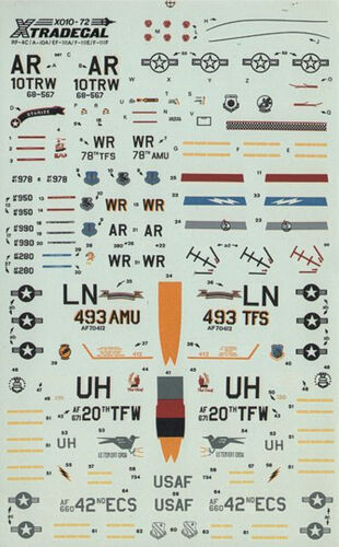 Xtradecal 72010 USAF in Europe No.2 - EF/F-111 and A-10 (8 schemes)