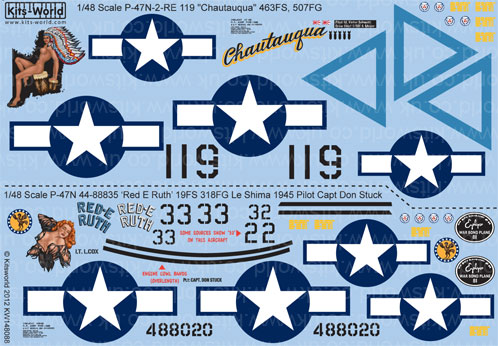 Kits World 148088 Republic P-47 N ('Chatauqua' / 'Red E Ruth')