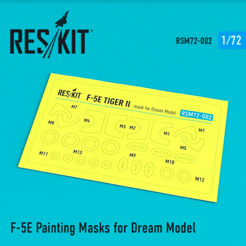 RES/KIT M72-0002 F-5E Tiger II Painting Masks for Dream Model kit