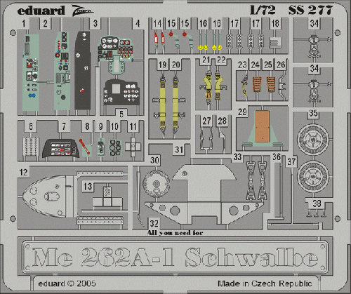 Eduard SS277 Me 262A-1 Schwalbe HASEGAWA