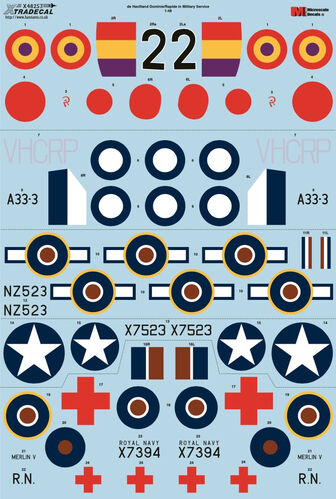 Xtradecal 48253 de Havilland Rapide / Dominie (5 schemes)