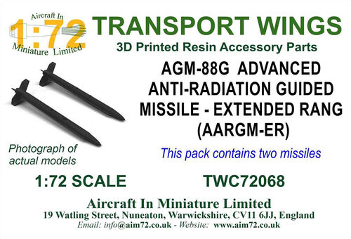 Aircraft In Miniature Ltd TWC72068 AGM-88G-ER Adv Anti-Radi Guided Missile