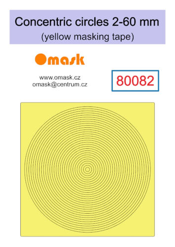 Omask 80082 Concentric Circles 2-60mm (Yellow Masking Tape)