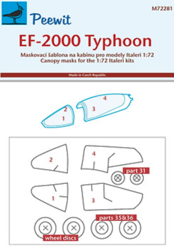 Peewit 72281 Canopy mask for EF-2000 Typhoon Italeri