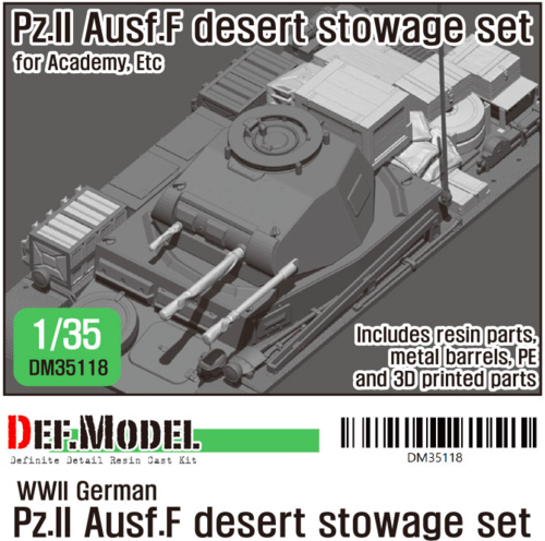 DEF Model DM35118 WWII German Pz.II Ausf.F Desert stowage set