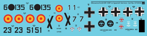 SBS Model D72034 Messerschmitt Bf-109F Spanish Air Force