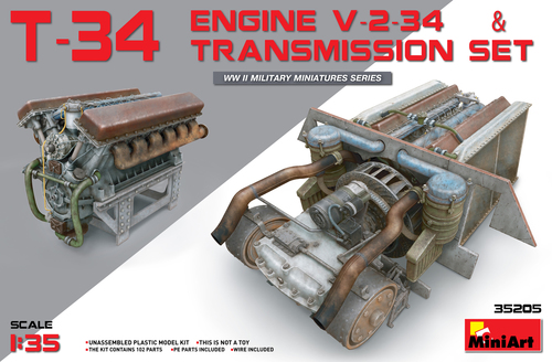 MiniArt 35205 T-34 Engine V-2-34 & Trasmission Set