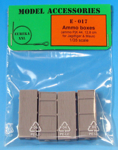 Eureka XXL E-017 Wooden Ammo Boxes for 12.8 cm Pak 44/Kw.K. (Maus)