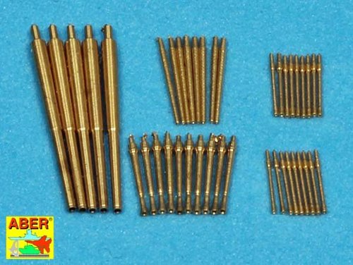 Aber 1-350L-055 Set of Barrels for Narvik class destroyers type 1936B: 127mm x 5, 37mm (C/30) x 8, 37mm(M42) x 10, 20mm x 18