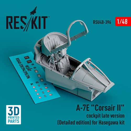 RES/KIT U48-0396 A-7E 'Corsair II' Cockpit Late Version (Detailed Edition) For Hasegawa Kit (3D Printed)