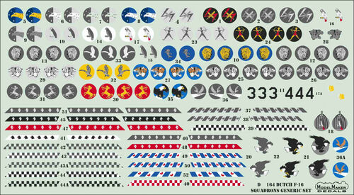 Model Maker Decals D48164 Dutch F-16 Squadrons - Generic Set