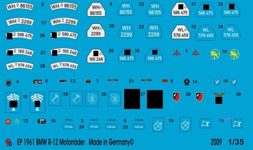 Peddinghaus-Decals 1961 BMW R12 Motorcycle With Side Car