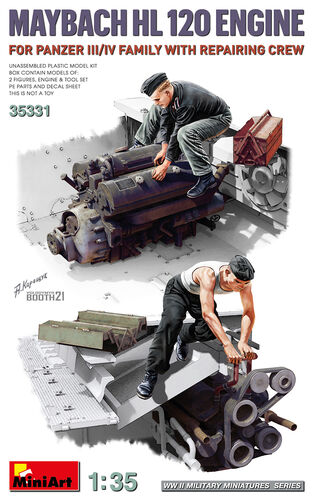 MiniArt 35331 Maybach HL 120 Engine for Panzer III/IV Family with Repair Crew
