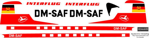 BSmodelle 720434 Ilyusin Il-14 P - Interflug Decal