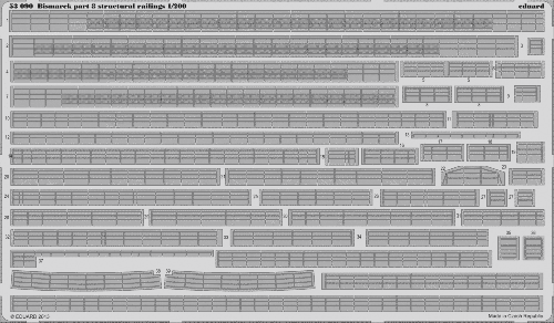 Eduard 53090 Bismarck part 8 - structural railings 1/200 TRUMPETER