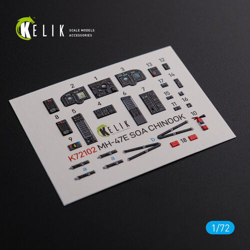 KELIK K72102 MH-47E Interior 3D Decals For Italeri Kit