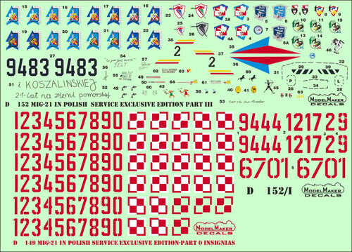 Model Maker Decals D72152 MiG-21 In Polish Service Exclusive Edition Part III