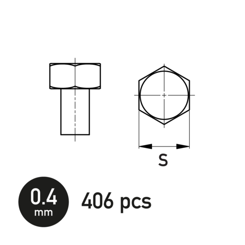 GasHans NB01002 Hexagonal Bolt 0.4 mm
