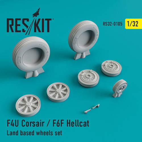 DISCONTINUED RES/KIT 32-0105 F4U Corsair / F6F Hellcat Land based wheels set
